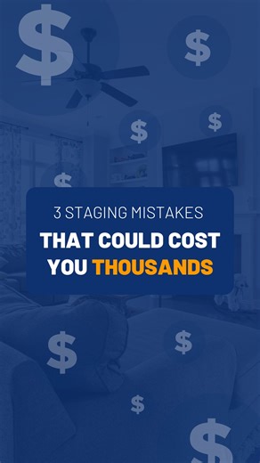 3 Staging Mistakes That Could Cost You Thousands 💰 ⁣ ⁣ Planning to sell your home? Avoid these common staging mistakes that can hurt your sale price and time on market: ⁣ ⁣ 1. Too much personal clutter & family photos 📸 ⁣ Buyers need to envision their family in your space, not yours. ⁣ ⁣ 2. Bold colors or busy patterns 🌈 ⁣ That bright accent wall might be your favorite, but it can distract buyers from seeing the room's potential. ⁣ ⁣ 3. Poor lighting or undersized rugs 💡 ⁣ Dark spaces and ti