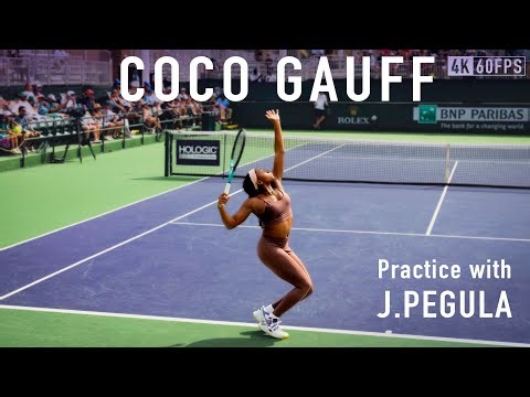 Coco Gauff - Court Level practice [2024 Indian wells]