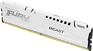 Kingston FURY Beast White 128GB (4x32GB) 5200MT/s CL40 DDR5 XMP DIMM | Overclocking | Intel XMP 3.0 | Kit of 4 | KF552C40BWK4-128