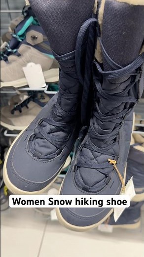 women's High ankle winter boots with snow grip blue -SH500