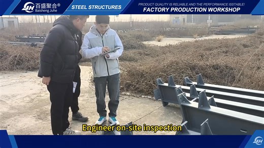 On-site Inspection by Our Engineer · New Zealand Shipment To ensure every batch of goods shipped to New Zealand meets the highest quality standards, our engineer has completed a full on-site inspection today. Inspection details include: ✔ Dimension verification of all major steel components ✔ Welding quality and anti-corrosion coating check ✔ Quantity, specification, and labeling verification for all accessories ✔ Packaging reinforcement, palletizing, and moisture-proof protection ✔ Safety and f