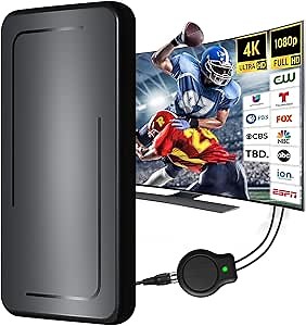 2025 Updated TV Antenna,2200+ Miles Long Range Digital Antenna 360° Reception Indoor Outdoor HDTV for Smart TV, Signal Amplifier Tv Antenna for Local Channels 8K4K, 35 ft Long Coaxial Cable