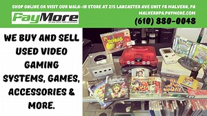 Looking for new games to play? Interested in selling your old video gaming system for cash? Either way, PayMore Stores is the best place for gamers. We buy and sell used video gaming systems, games, accessories and more. 215 Lancaster Ave Malvern, PA 19355 | TooManyGames