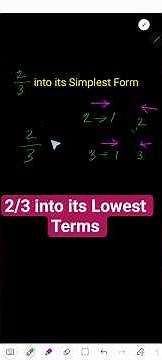 Simplify 2/3 into its Simpliest/ Form Lowest Terms/Reduced Form