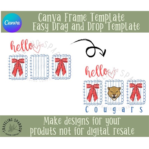 Canva Frame Pennant Template: School Spirit & Sports Teams (digital Download - Etsy
