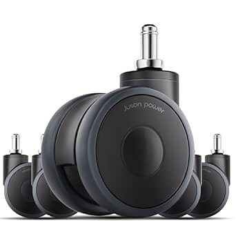 Office Chair Wheels forCarpet 3 inch, Replacement Rubber Chair casters for Hardwood Floors and Carpet,Heavy Duty Office Chair casters and Smooth Silent Rolling Black
