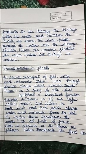 Class 7th science chapter transportation in animals and plants question answers with notes