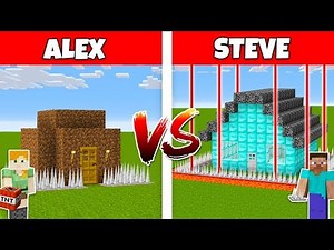 MINECRAFT - ALEX vs STEVE! THE WORLD'S SAFEST HOUSE IN MINECRAFT - The Best Episodes
