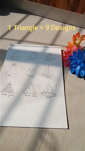 Triangle → 9 Easy & Aesthetic Designs ✨ | Simple Doodle Ideas for Beginners #diywithshona #doodleart