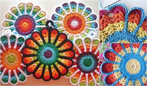 Flower Potholders Coasters [Free Crochet Pattern and Video Tutorial]