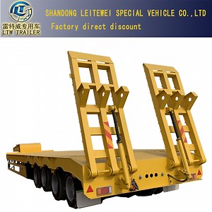 [Hot Item] 3 /4axle Heavy Duty Gooseneck Low Loader/Lowbed/ Lowboy Low Bed Trailer Truck Semi Trailers for Transport