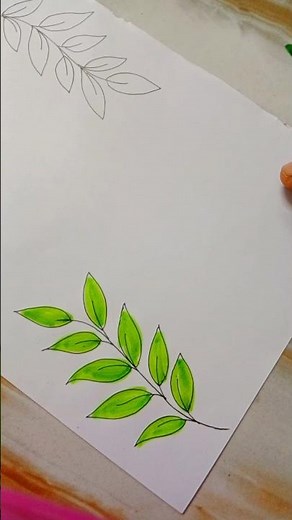 Simple leaf borderdesign.. #shortsfeed