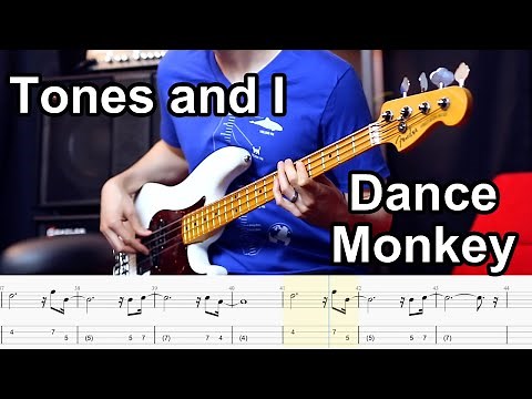 Tones and I - Dance Monkey // BASS COVER + Play-Along Tabs
