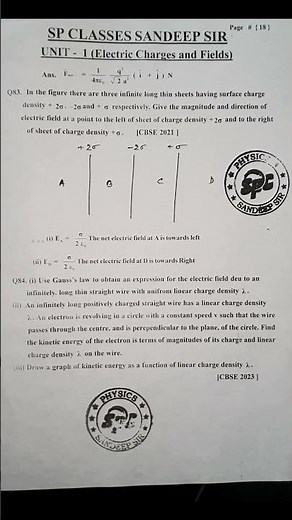 Electric Charges & Fields Class 12 Physics CBSE Board Important All PYQs | Unit 1 Part 2 #cbsepyqs