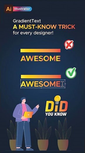 Create Editable Gradient Text in Adobe Illustrator in seconds!