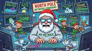 Santa Hacker at the North Pole – Funny Christmas Cartoon Digital Print - Etsy