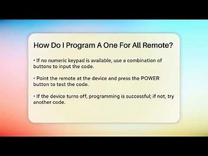 How Do I Program A One For All Remote? - NextGen Viewing and Audio
