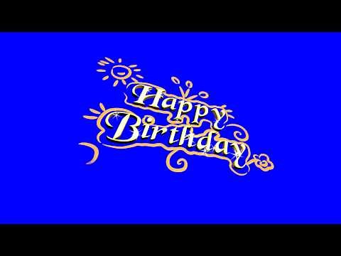 4K Happy Birthday Sketch Blue Screen Effect Free Footage