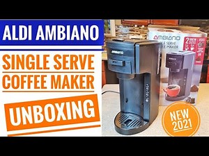Aldi Ambiano Single Serve K-Cup Coffee Maker CM-202 UNBOXING AND SETUP FIRST USE