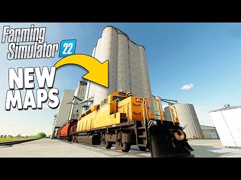 FARMING SIMULATOR 22 - BIG NEW MAPS & LOCATIONS - MAP TRAIN TOUR & GAMEPLAY