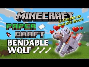 Minecraft Paper Craft Bendable Wolf (no toothpick version)