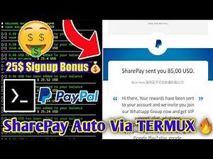 Unlimited PAYPAL Earning via Termux | 25$ Signup Bonus | Earn Paypal | SharePay Auto via Termux
