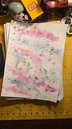 🌙🎨 Wander with me through a painted paper dreamland — where colors dance, textures whisper, and every page hides a little bit of magic waiting to be found.📖💫 #MixedMediaMagic #JunkJournalJourney #WhimsicalArt #PaintedPapers #ArtFlipThrough