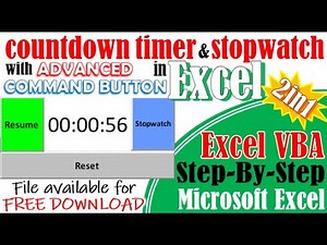 Timer and Stopwatch in Excel with advanced Command Button (Free download available)