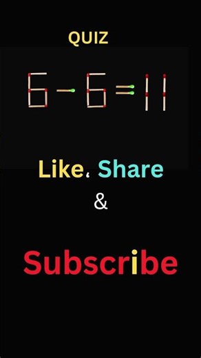Move JUST ONE Matchstick and Solve This Puzzle! Can You Beat the 1%? 🧠 #Challenge #Quiz #PuzzleTime