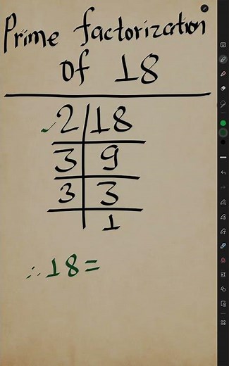 Prime Factors of 18 l Prime Factorization of 18 #maths #primefactors