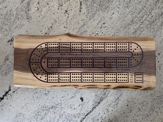 Live Edge Walnut Cribbage Board. 3 Track Board. Skunk and Double Skunk Lines Marked. - Etsy