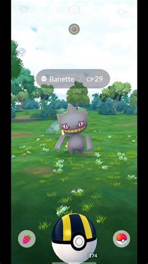 PokeGOThy Caught Banette CP 29 with a Great Throw 🎯 | Pokemon GO Shorts