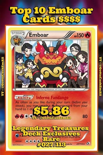 Top 10 Rarest & Most Valuable Emboar Pokémon Cards Ever 🔥 #pokemon #pokemoncards #pokémon #top10