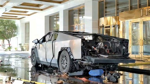 Las Vegas police show video of Tesla Cybertruck explosion at Trump hotel