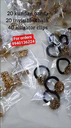 Diy kundan bands/invisible chain/alligator clips combo#shorts #youtubeshorts #diy