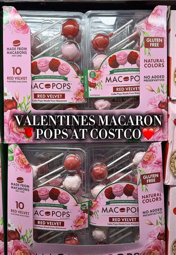 Costco has Valentine’s Day red velvet macaron pops and they’re one of the cutest desserts in the bakery right now. They look like something from a fancy dessert shop, but you can grab them in one stop for parties or gifting. Grab these for your Valentine’s dessert table. @Costco Wholesale #costcofinds #Costcowonders #CostcoInfluencer #BakeryTok #ValentinesTreats