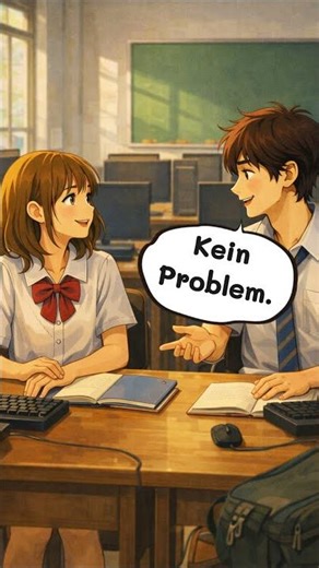 Im Computerraum | German Conversation A1–A2 💻🇩🇪 | Deutsch Lernen Shorts #learngerman #germandialogue