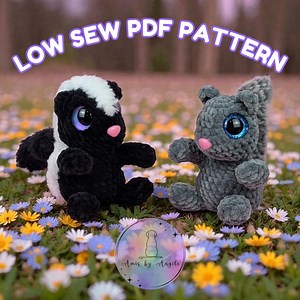 Low-sew Crochet PATTERN - Squirrel and Skunk - Etsy Canada