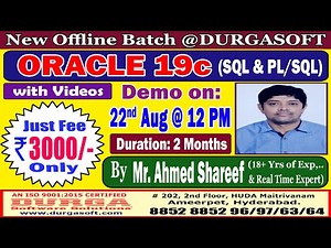 ORACLE 19c Offline Training @ DURGASOFT