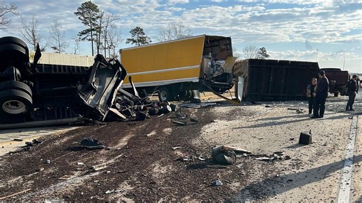 One dead, two injured following multi-car crash with semi-trucks on I-16