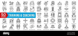 Training and Coaching icon set. Containing team building, collaboration, teamwork, coaching, problem-solving and education icons. Solid icon collectio Stock Vector Image & Art - Alamy