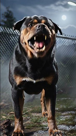 Real Rottweiler Barking at Night 🔊 | Intense Guard Dog Sound Behind Fence #dogshorts #dog #dogs
