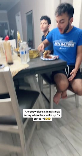 ahmad didnt even know whar was going on 😭😂😂 #ramadan #suhoor #brother #sister #siblings #family #ramadanmubarak🌙 #fyp #funny