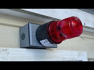 Installing a Red Fire Alarm Beacon outside of the Shed