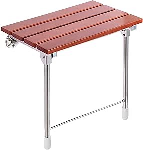 Folding Wall Mounted Shower Seat - Fold Down & Up, Handicap Bench for Elderly