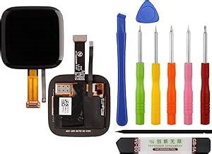 [with NFC] Duotipa New LCD Display Touch Screen Digitizer Assembly Replacement for Fitbit Versa 2 FB507 with Technical Repair Tools Kit-Black.