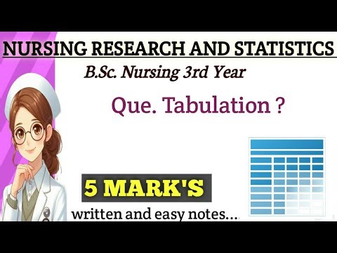 Tabulation ! सारणी करण ! Nursing Research & Statistics ! B.Sc. Nursing 3rd year ! #pyqsolutions