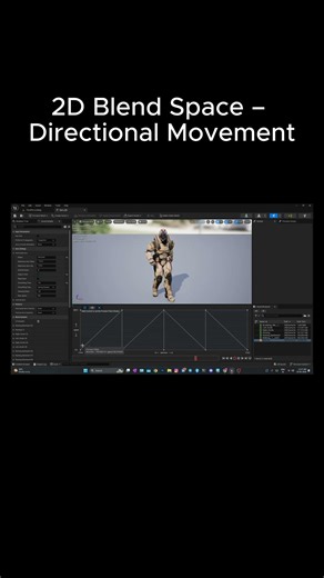 UE5 2D Blend Space Setup | 360° Directional Movement #unrealengine #animation