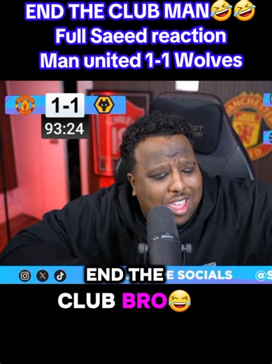 Funny😂 Saeed reaction on Manchester united 1-1 Wolves. credit: Follow @saeedtv on YouTube #manchesterunited #wolves #football #footballreaction #funny