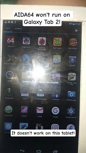 AIDA64 won't run on Galaxy Tab 2!